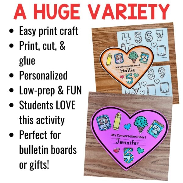 Editable Candy Heart Valentines Day Craft - Simply Kinder