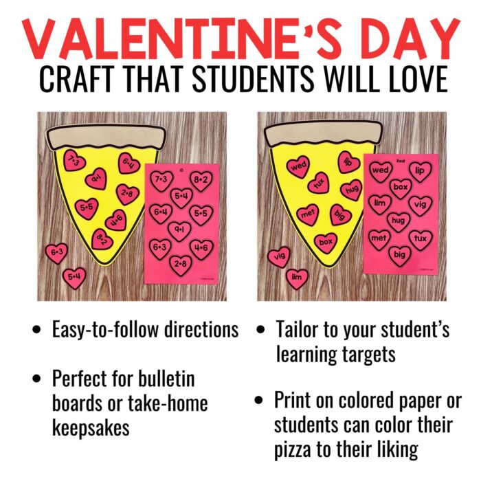 Heart Pizza Valentine Craft for Valentines Day Kindergarten - Simply Kinder