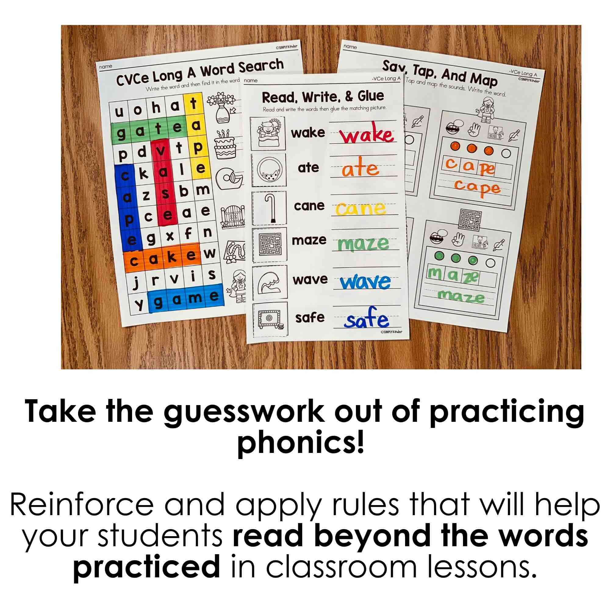 BUNDLE UP* CVCe Phonics Worksheets for Kindergarten, Science of Reading ...