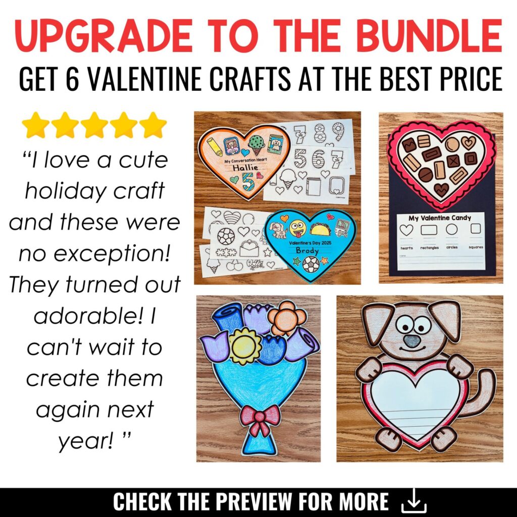 Heart Pizza Valentine Craft for Valentines Day Kindergarten - Simply Kinder