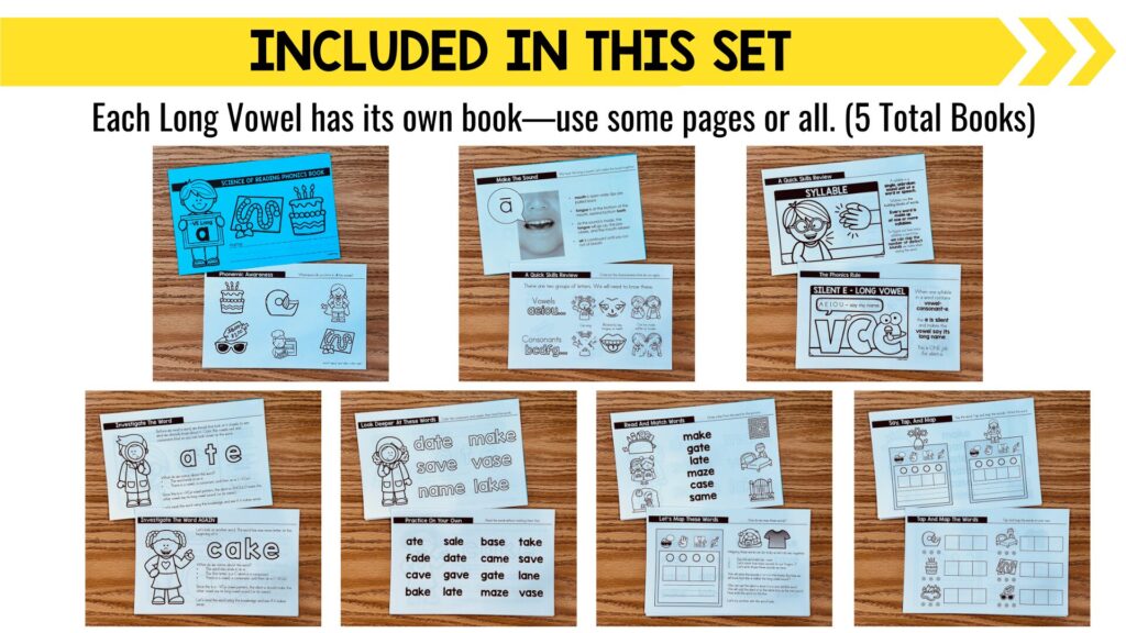 CVCe Words Phonics Booklets for Kindergarten, Science of Reading ...