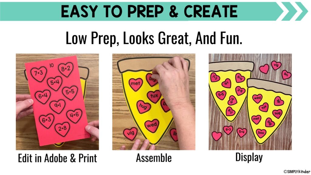 Heart Pizza Valentine Craft for Valentines Day Kindergarten - Simply Kinder