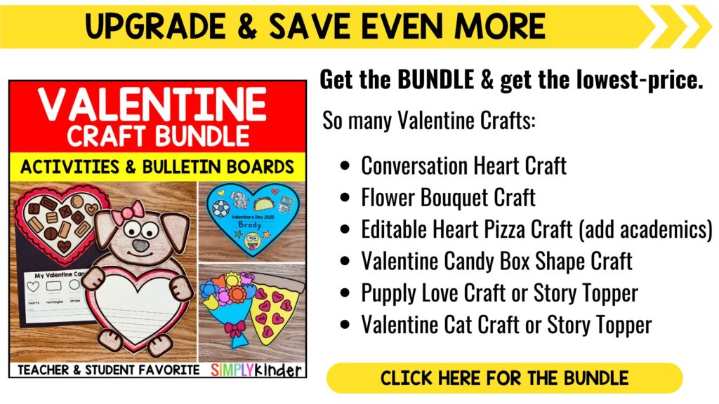 Heart Pizza Valentine Craft for Valentines Day Kindergarten - Simply Kinder