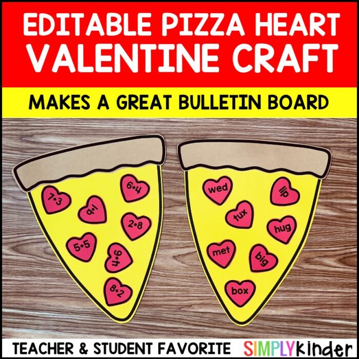 Heart Pizza Valentine Craft for Valentines Day Kindergarten - Simply Kinder
