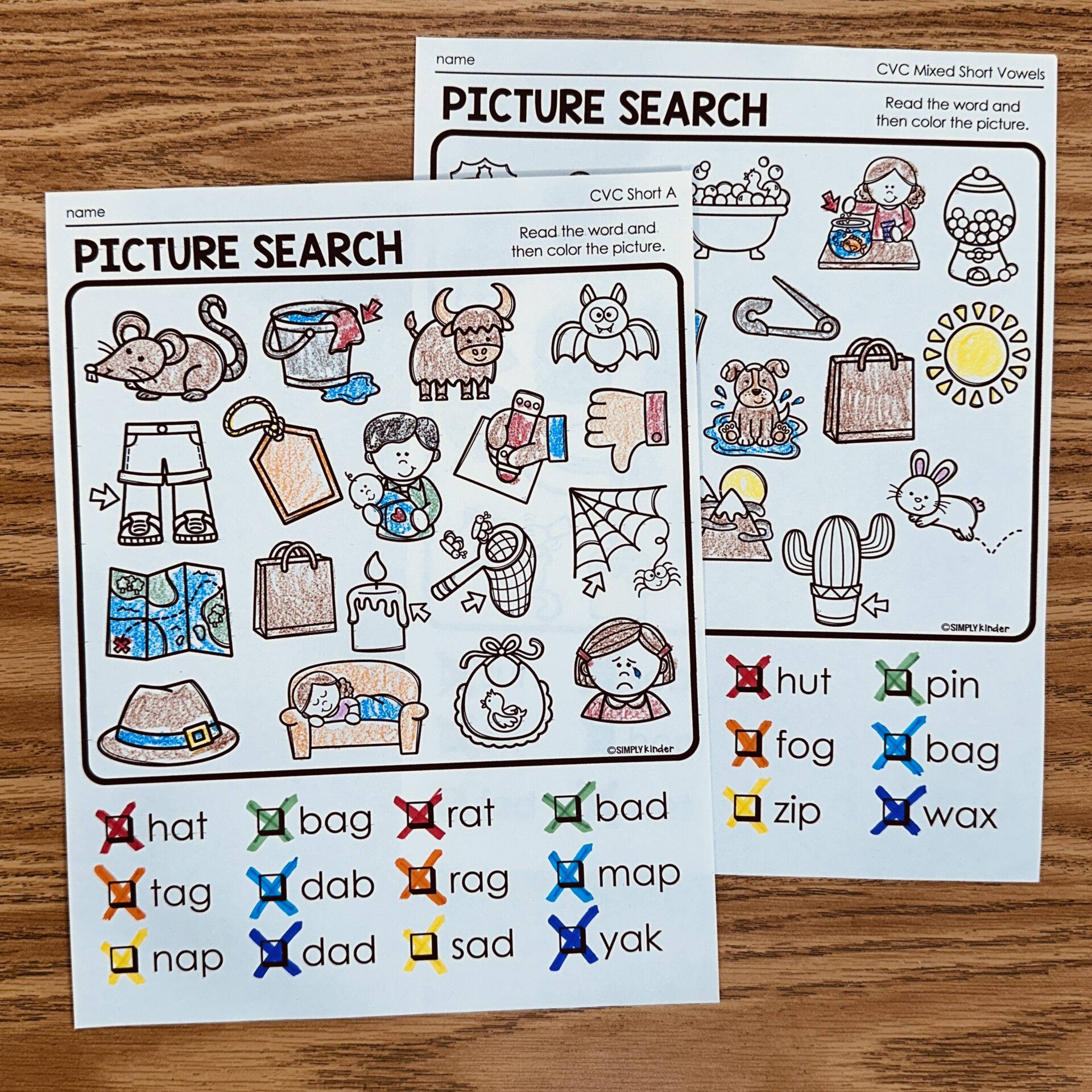 CVC Worksheets Bundle Upsell - Simply Kinder