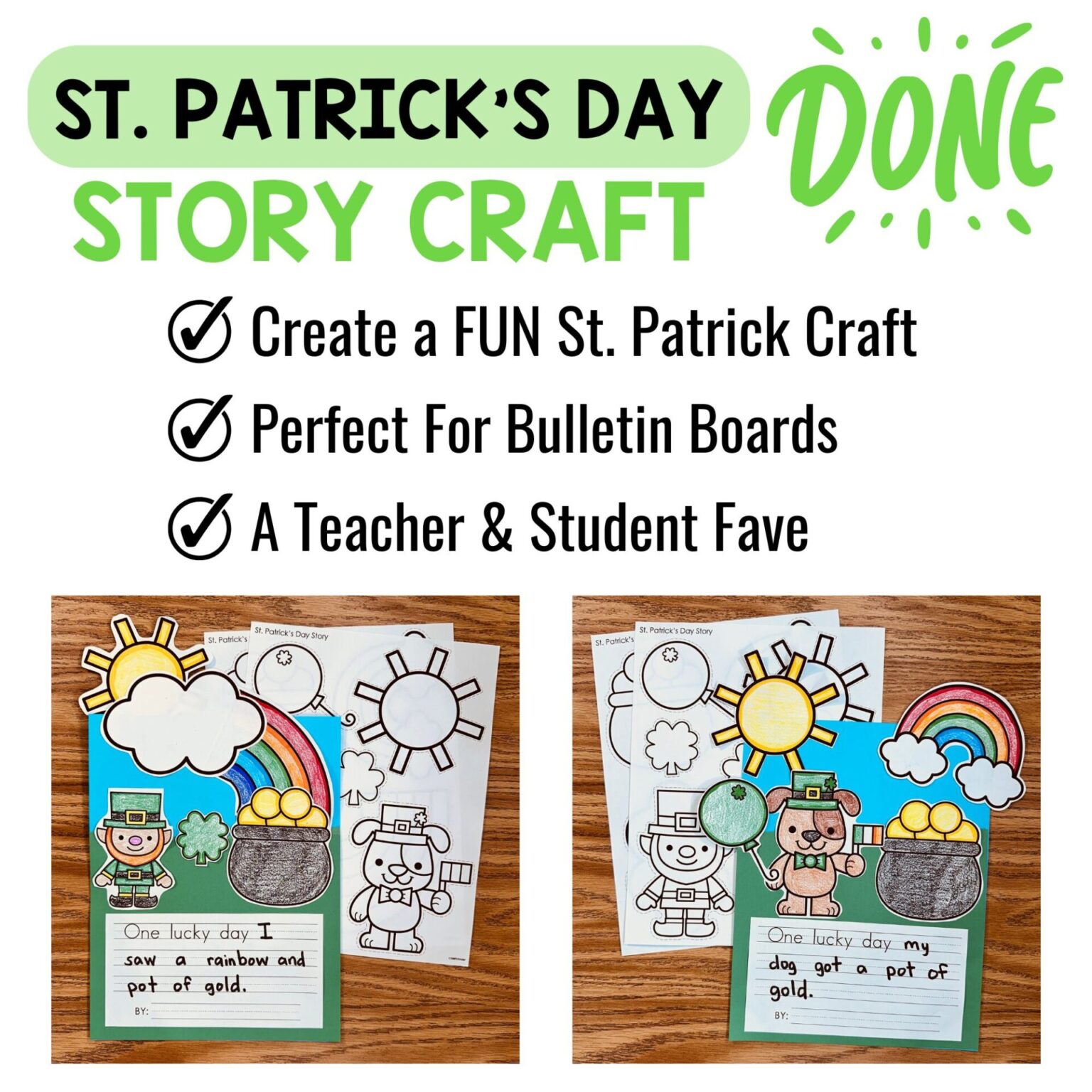 St. Patrick's Day Story Craft - St. Patricks Day Craft for Kindergarten ...