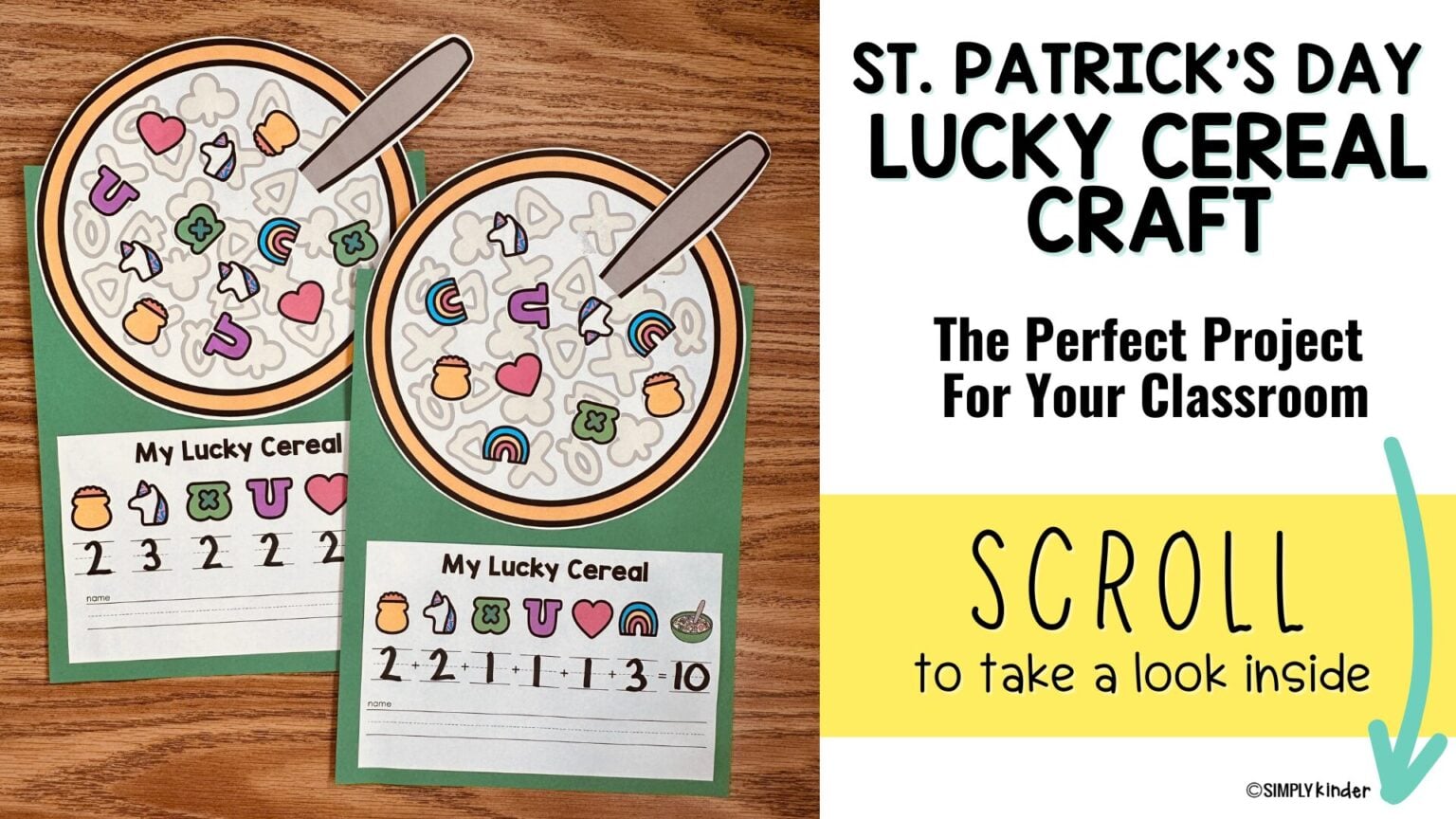 St. Patrick's Day Lucky Cereal Math Craft - St. Patricks Day Craft for ...