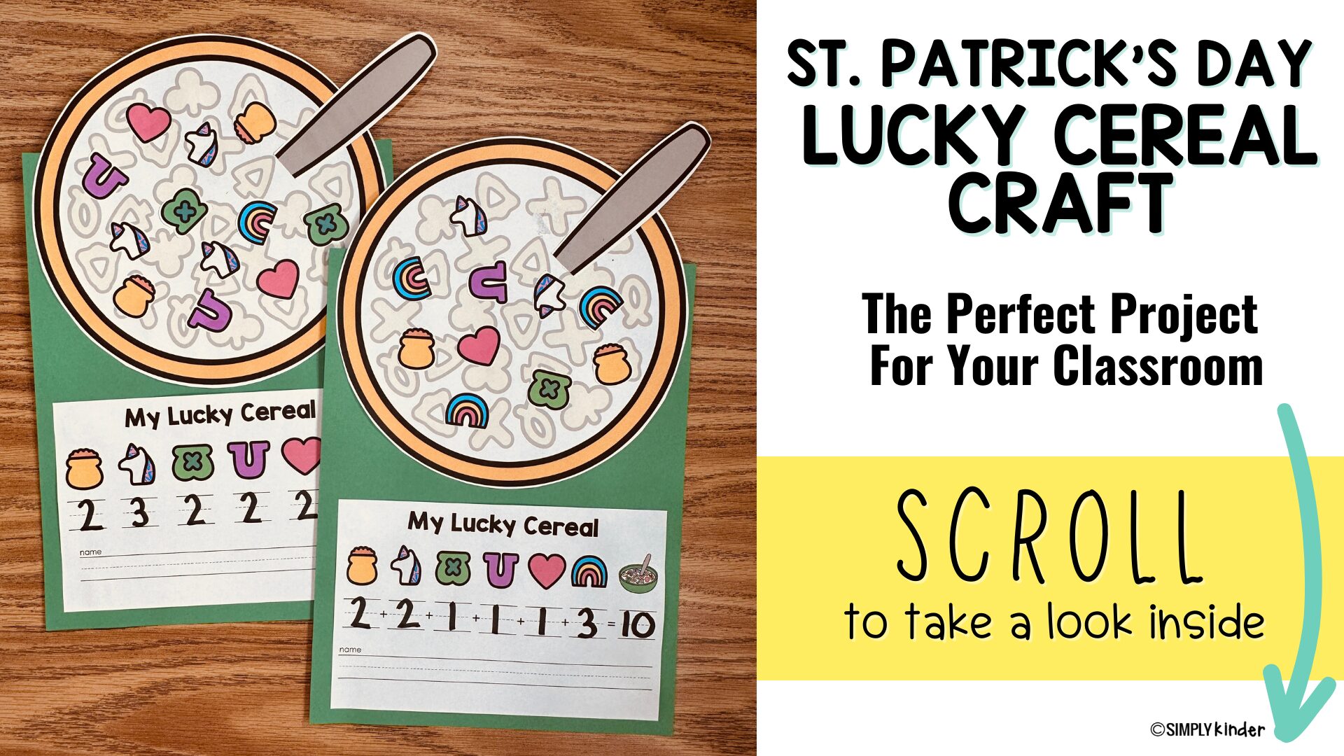St. Patrick's Day Lucky Cereal Math Craft - St. Patricks Day Craft for ...