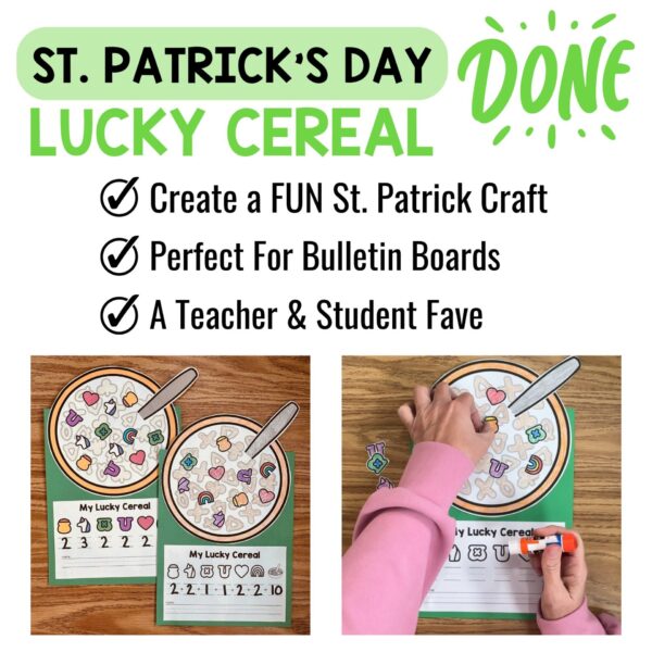 St. Patrick's Day Lucky Cereal Math Craft - St. Patricks Day Craft for ...