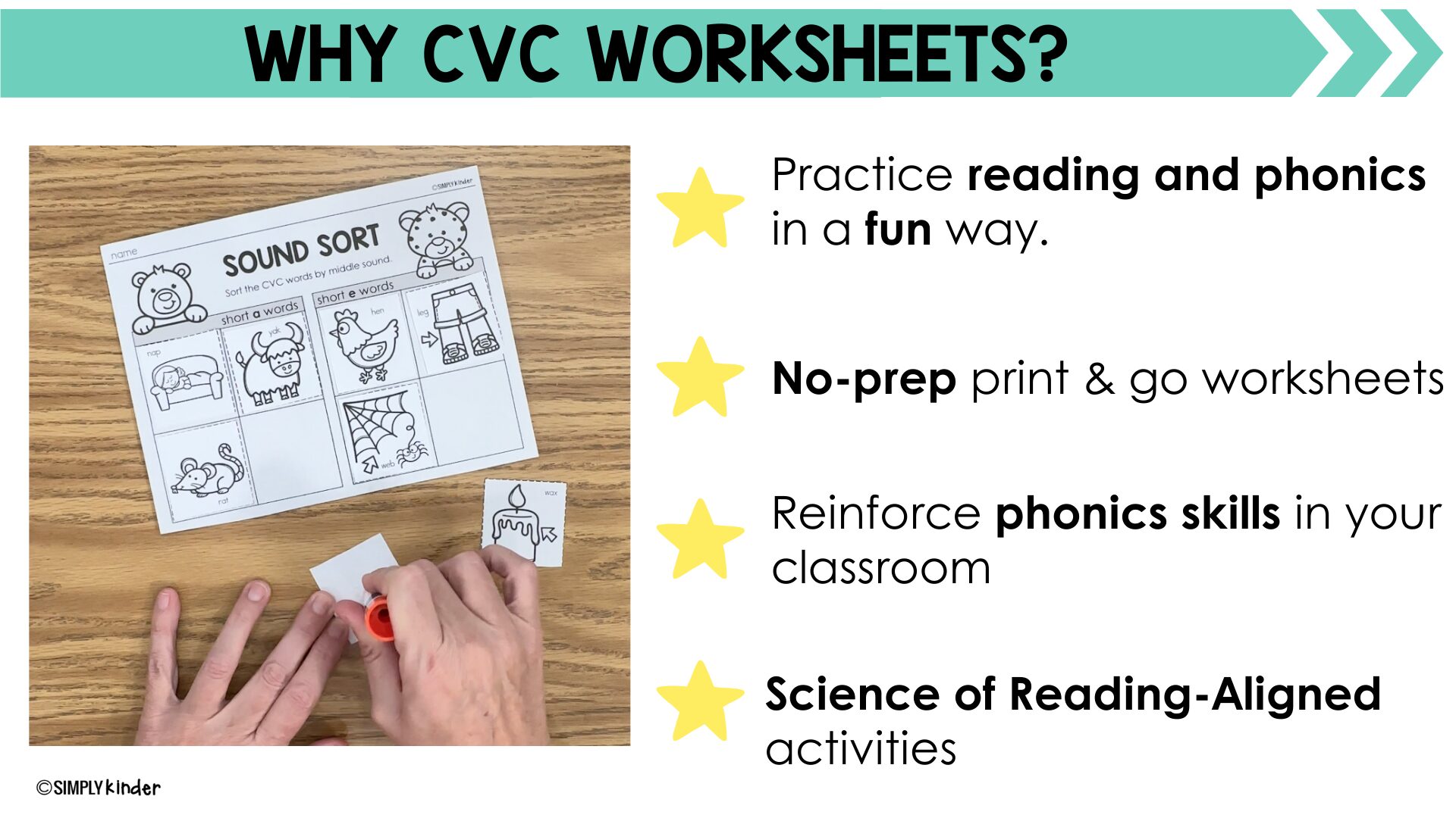CVC Words Sound Sort Worksheets Kindergarten, Morning Work, Centers ...
