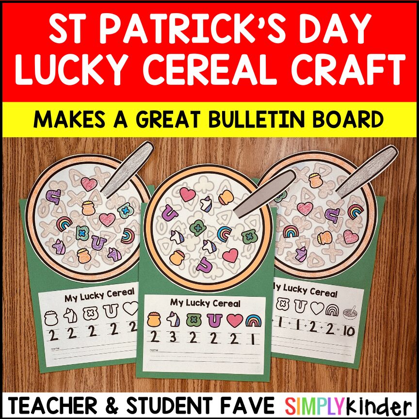 St. Patrick's Day Lucky Cereal Math Craft - St. Patricks Day Craft for ...