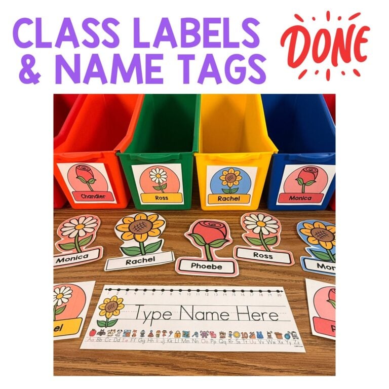 Flowers Name Tags & Labels Editable, Spring Desk Name Tag for ...