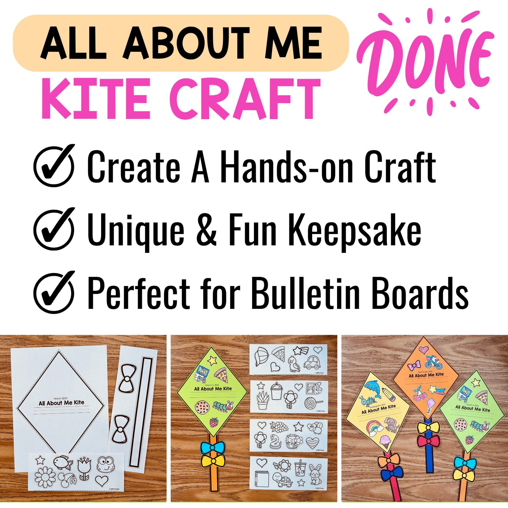 Kite Spring Craft Kindergarten, All About Me Bulletin Board Spring ...