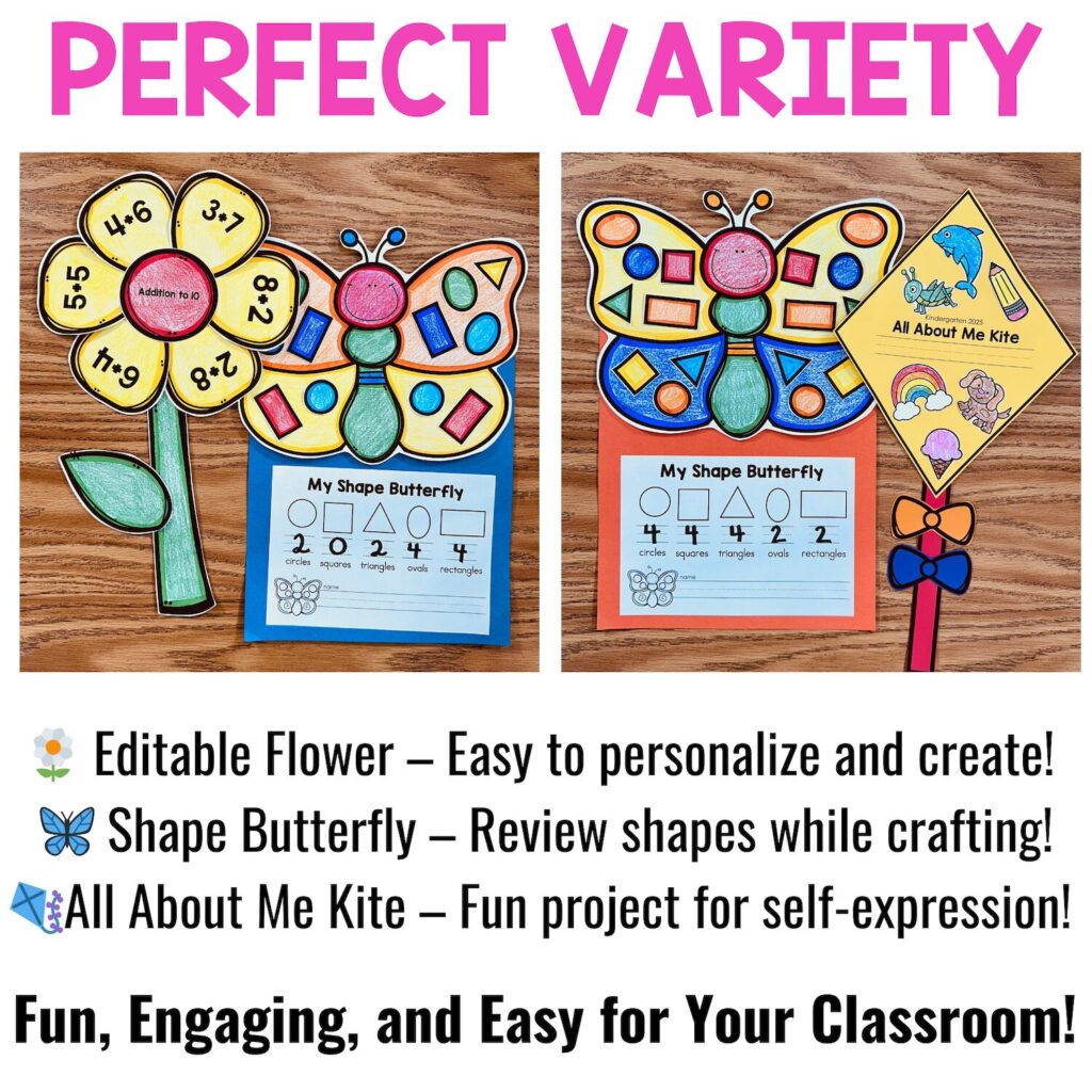 Spring Crafts Kindergarten: Flower, Butterfly, Kite, Bulletin Board ...