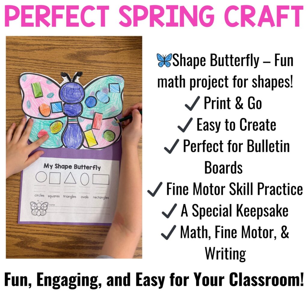 Butterfly Shape Spring Craft Kindergarten, Math Bulletin Board Spring ...