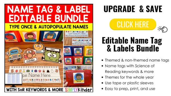 Flowers Name Tags & Labels Editable, Spring Desk Name Tag for ...