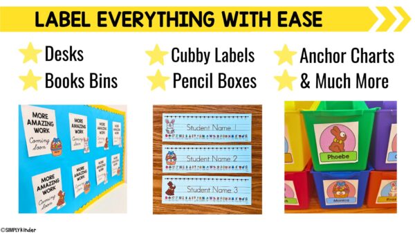 Easter Name Tags & Labels Editable, Spring Desk Name Tag for ...