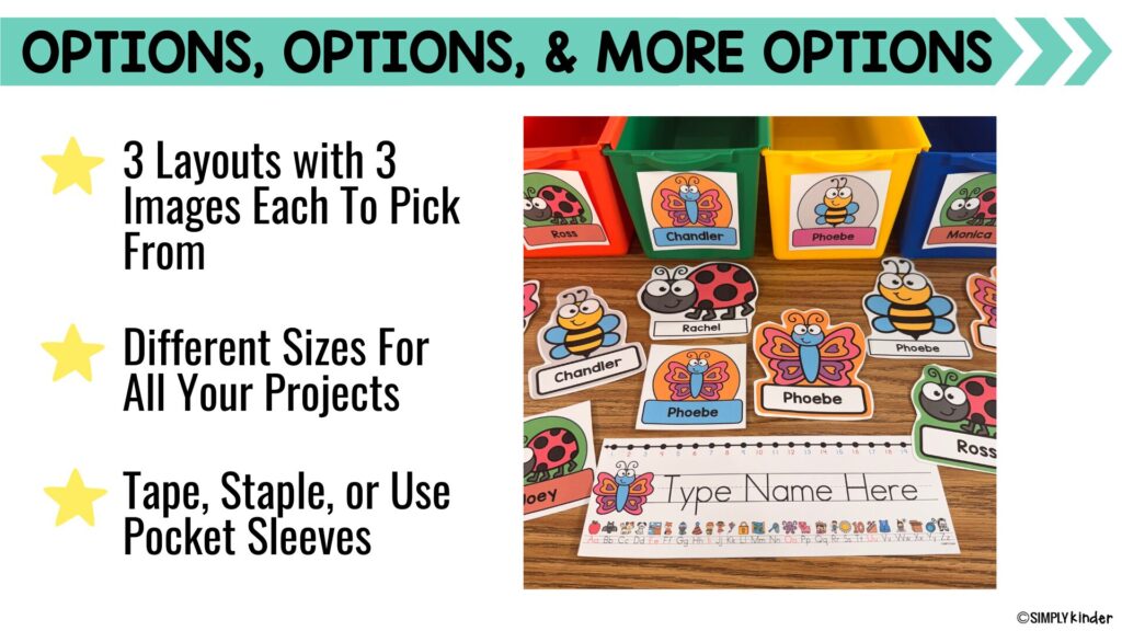 Bugs & Insects Spring Name Tags Labels Editable, Desk Name Tag ...
