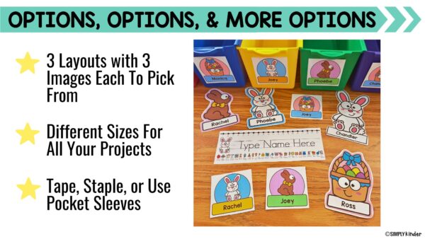 Easter Name Tags & Labels Editable, Spring Desk Name Tag for ...