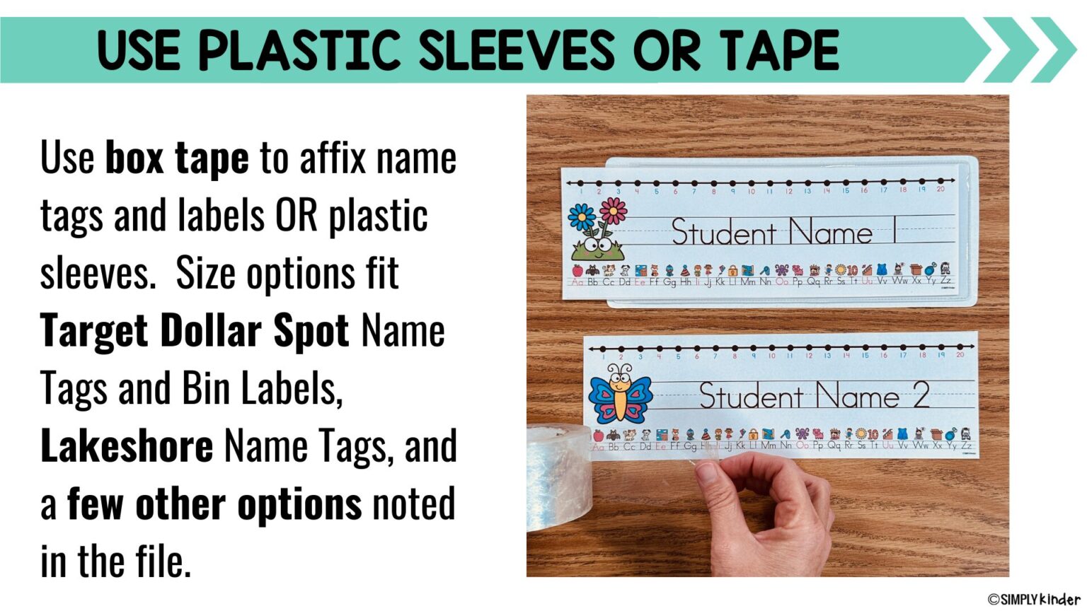 Spring Name Tags Labels Editable, Desk Name Tag Kindergarten - Simply ...