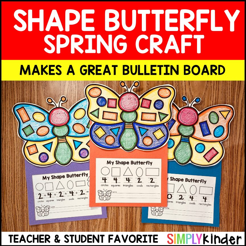Butterfly Shape Spring Craft Kindergarten, Math Bulletin Board Spring ...
