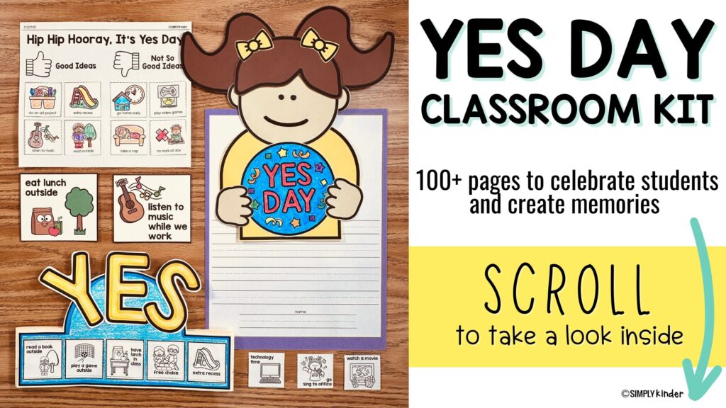 YES Day Classroom Activities Kindergarten: Crafts, Writing, SEL, Hats ...