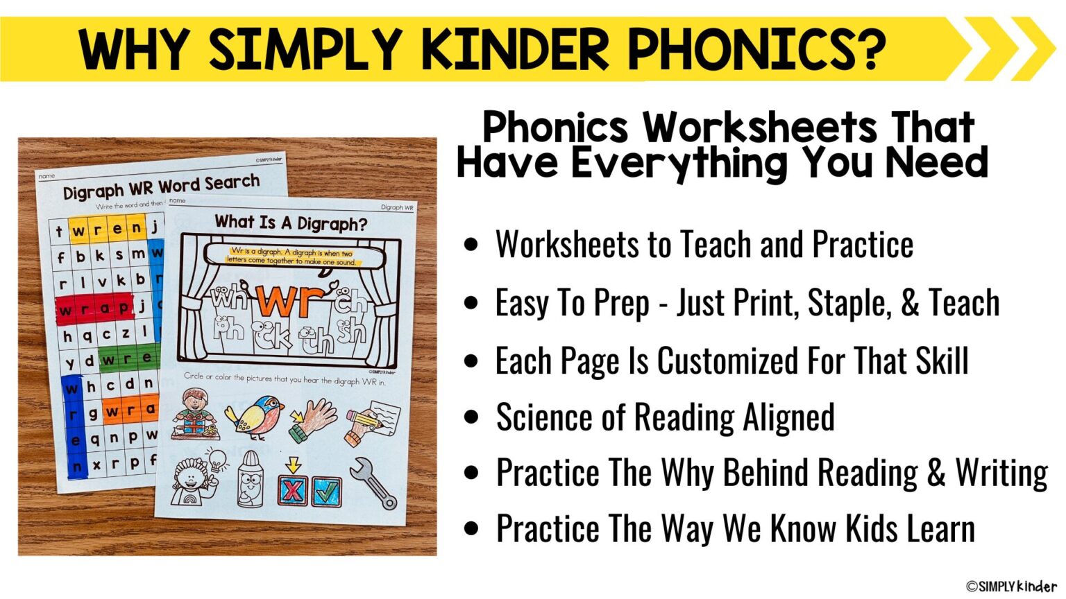Digraph Words Phonics Worksheets for Kindergarten Science of Reading ...