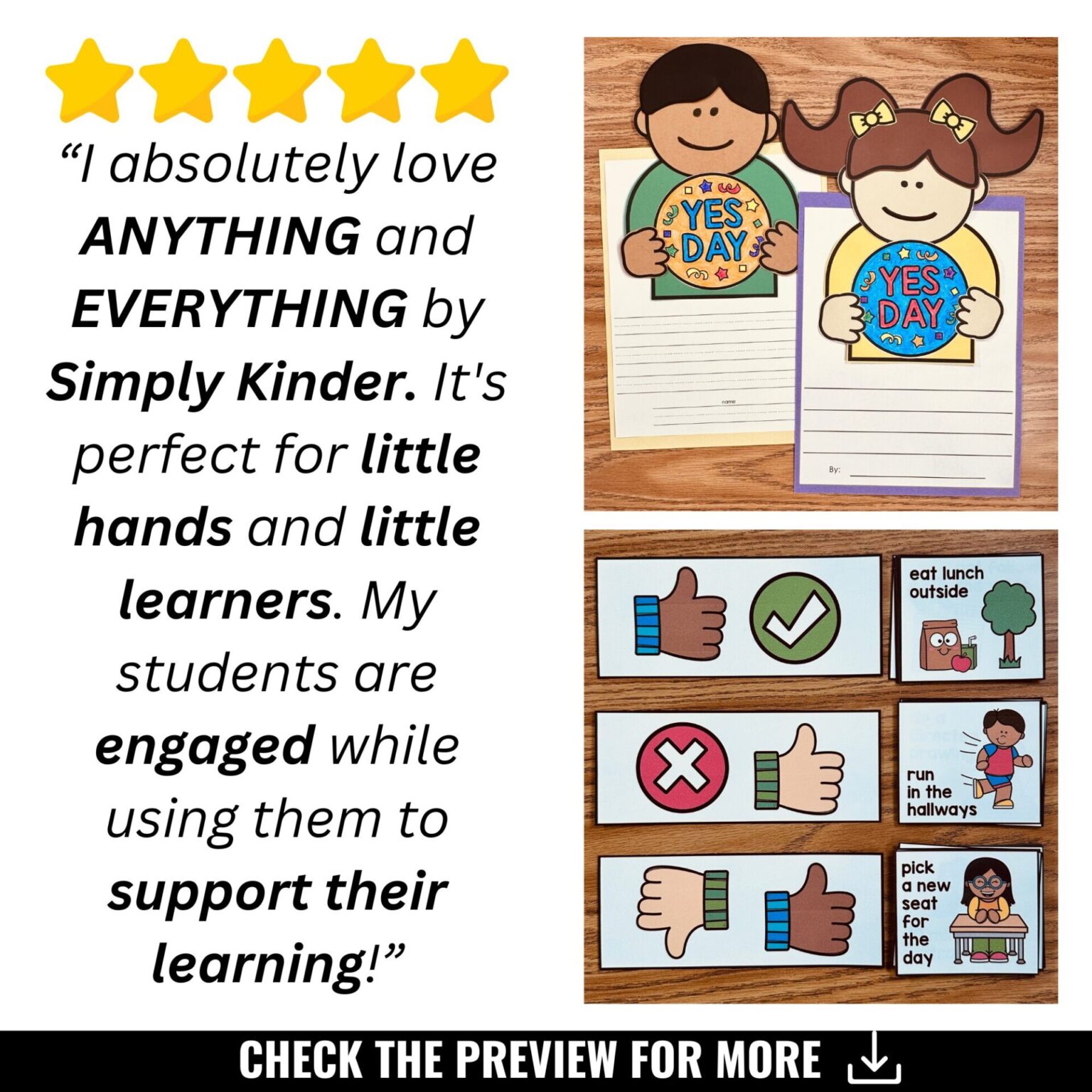 YES Day Classroom Activities Kindergarten: Crafts, Writing, SEL, Hats ...