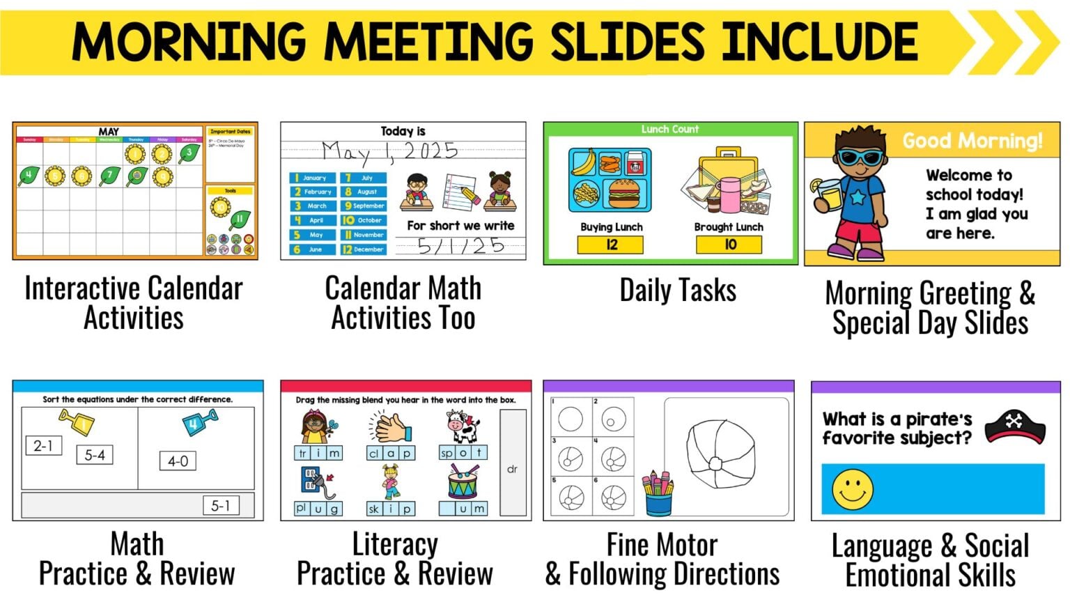May Morning Meeting Slides for Kindergarten, Editable Daily Digital ...