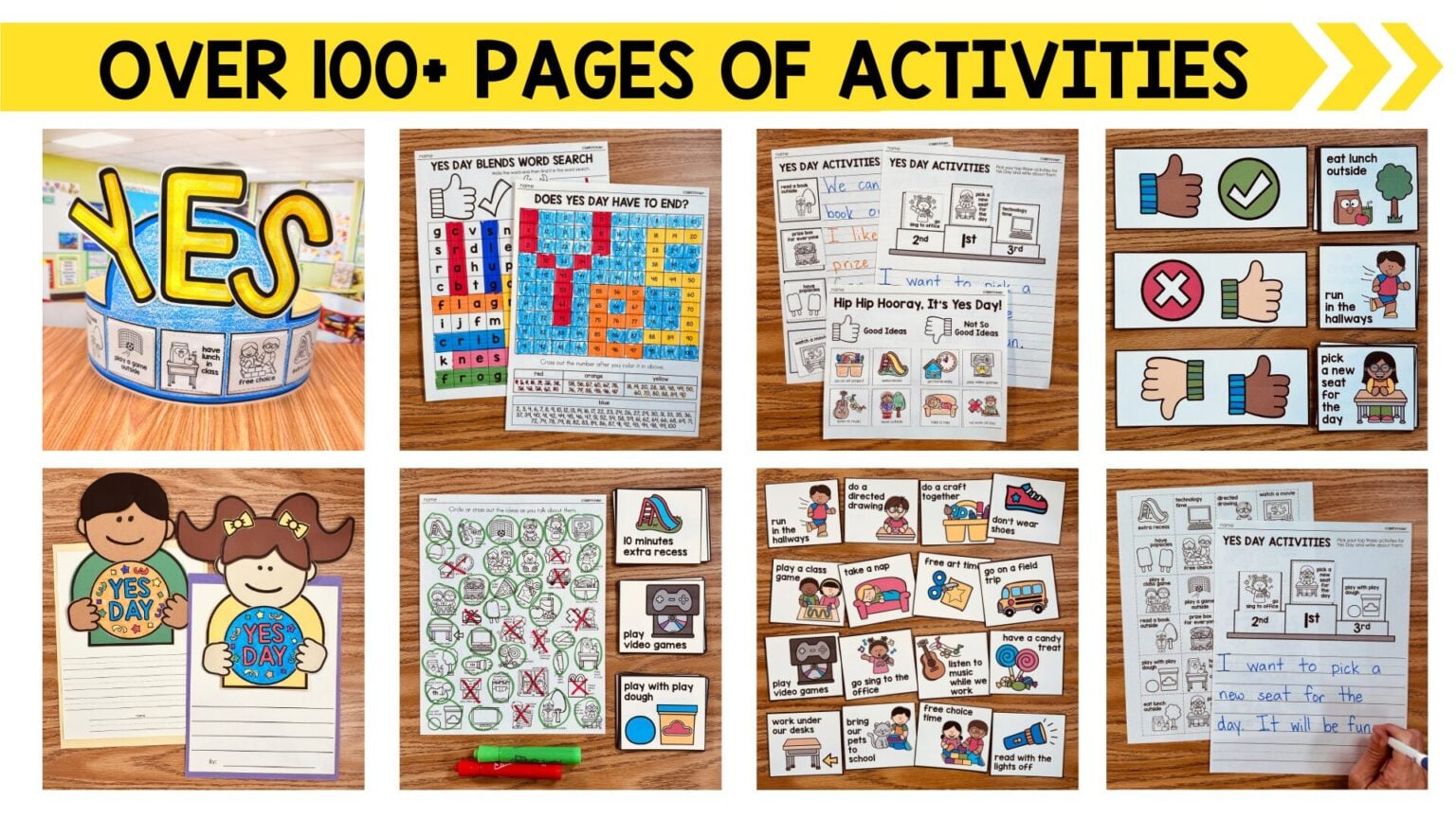 YES Day Classroom Activities Kindergarten: Crafts, Writing, SEL, Hats ...