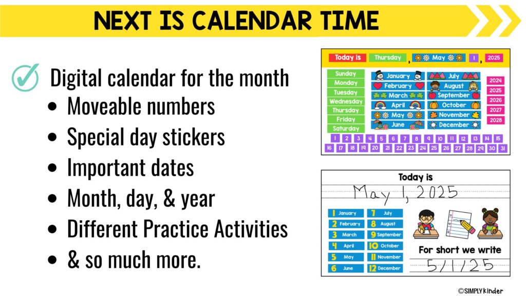 May Morning Meeting Slides for Kindergarten, Editable Daily Digital ...