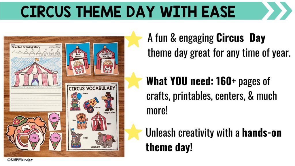Circus Day Themed Activities for End of the Year: Crafts, Hats, and ...