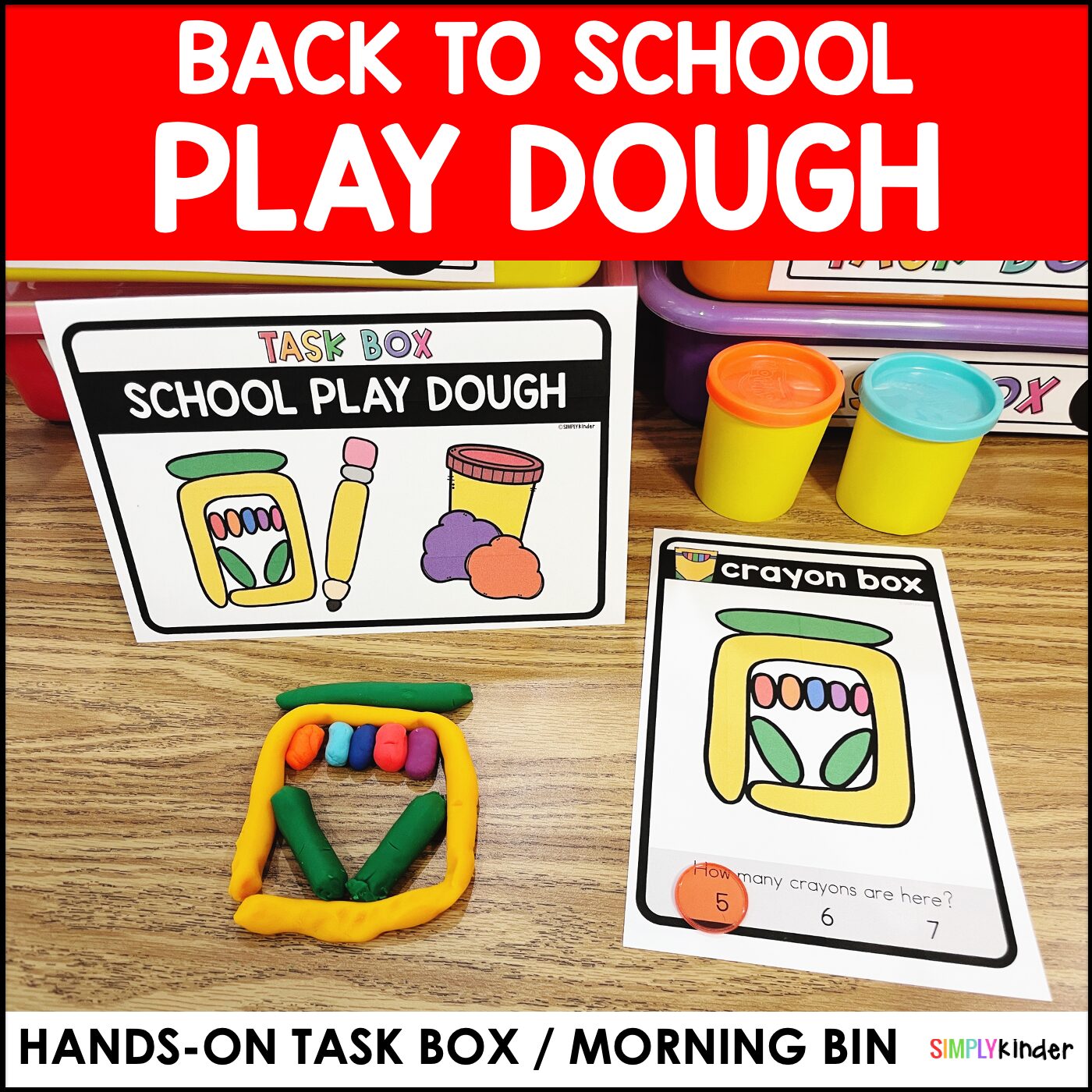 Back to School Playdough Morning Bin - Simply Kinder