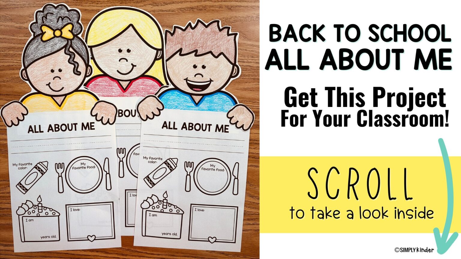 Back to School All About Me Craft for Kindergarten Bulletin Board ...