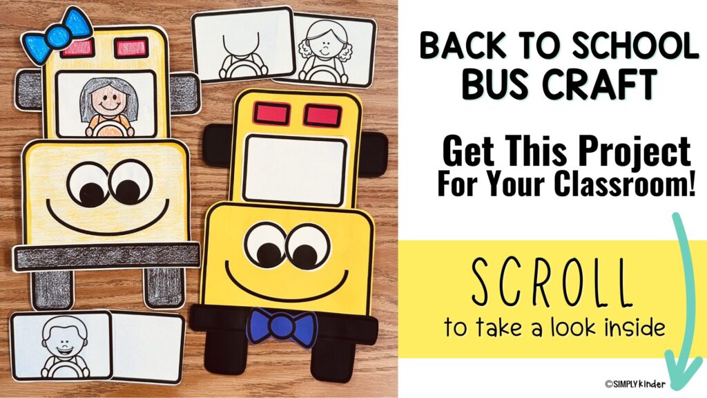 Back to School Bus Craft, First Day Activity, Kindergarten Bulletin ...