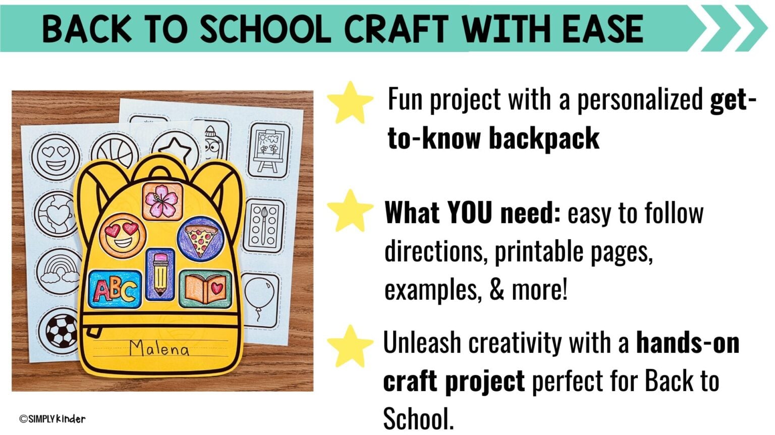 Back to School Backpack Craft for Kindergarten Bulletin Board All About ...