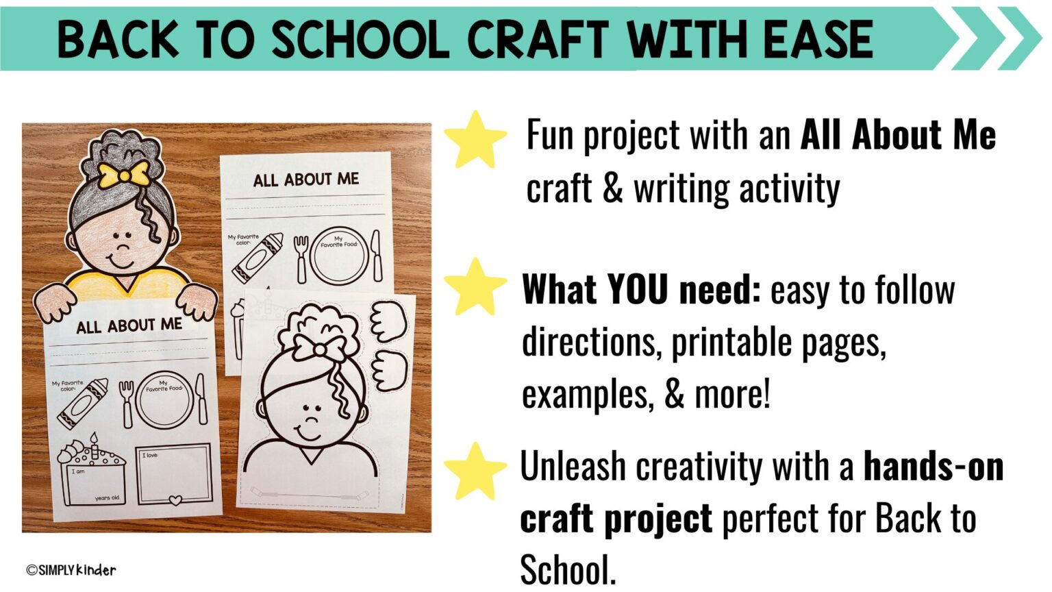 Back to School All About Me Craft for Kindergarten Bulletin Board ...