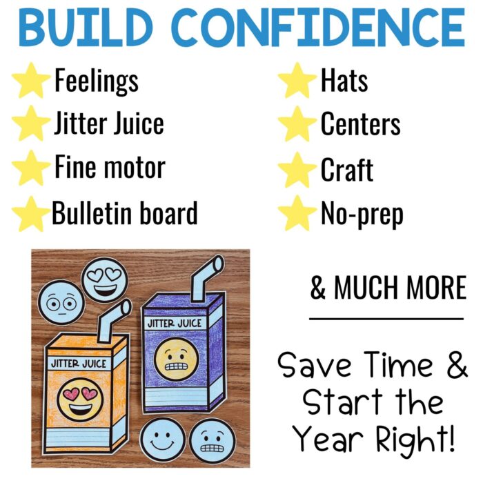 First Day Jitters Book Companion, Kindergarten Craft, Worksheet, Anchor ...