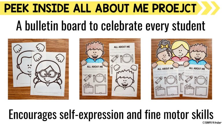 Back to School All About Me Craft for Kindergarten Bulletin Board ...