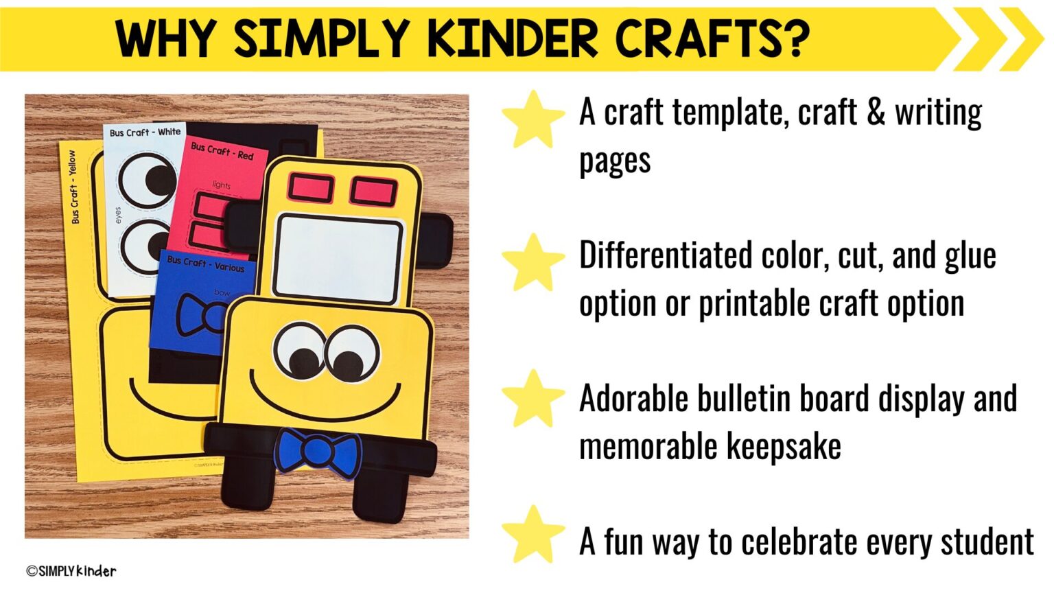 Back to School Bus Craft, First Day Activity, Kindergarten Bulletin ...