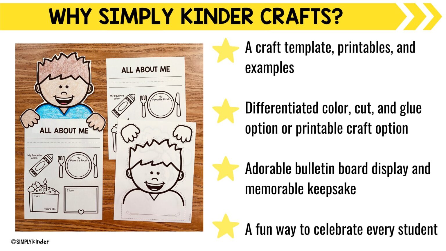 Back to School All About Me Craft for Kindergarten Bulletin Board ...