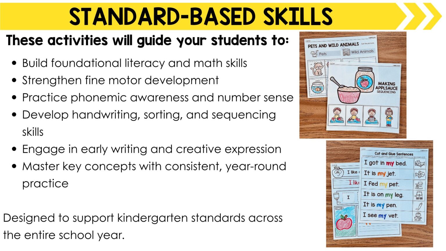 No Prep Kindergarten Back to School Literacy & Math Activities Packet ...