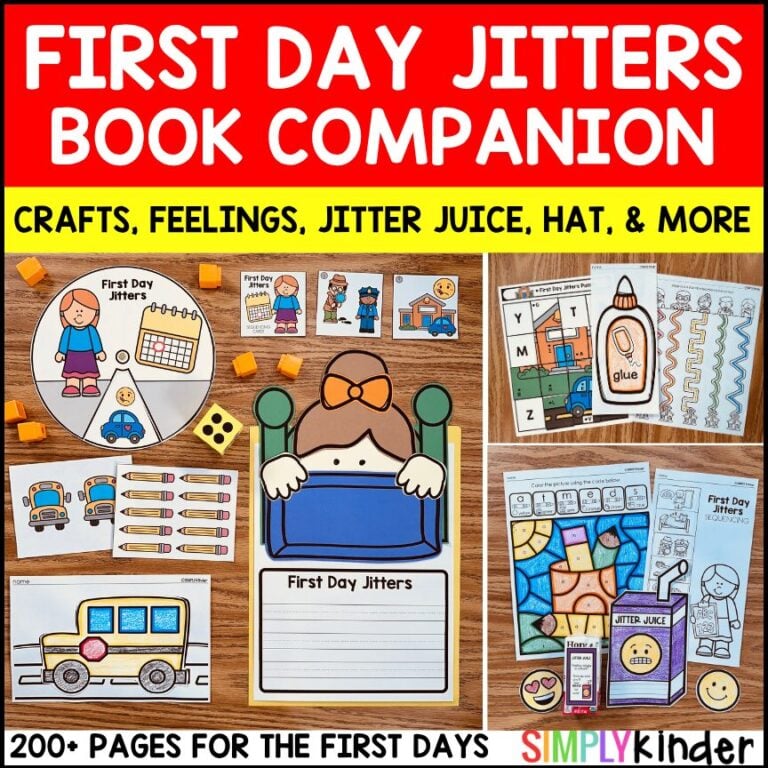First Day Jitters Book Companion for Kindergarten - Simply Kinder