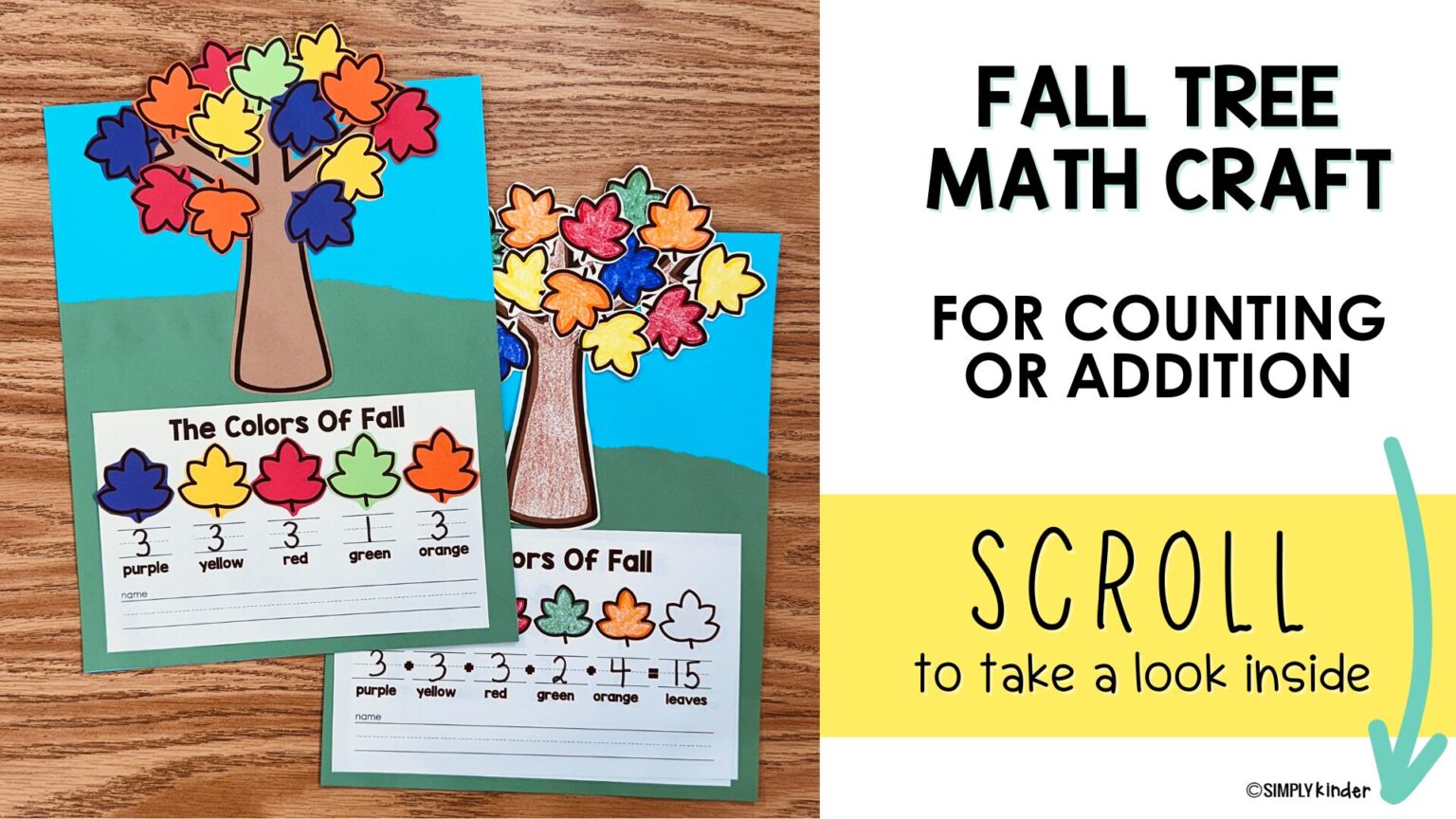 Fall Leaves Bulletin Board, Math Craft Project for Counting, Preschool ...