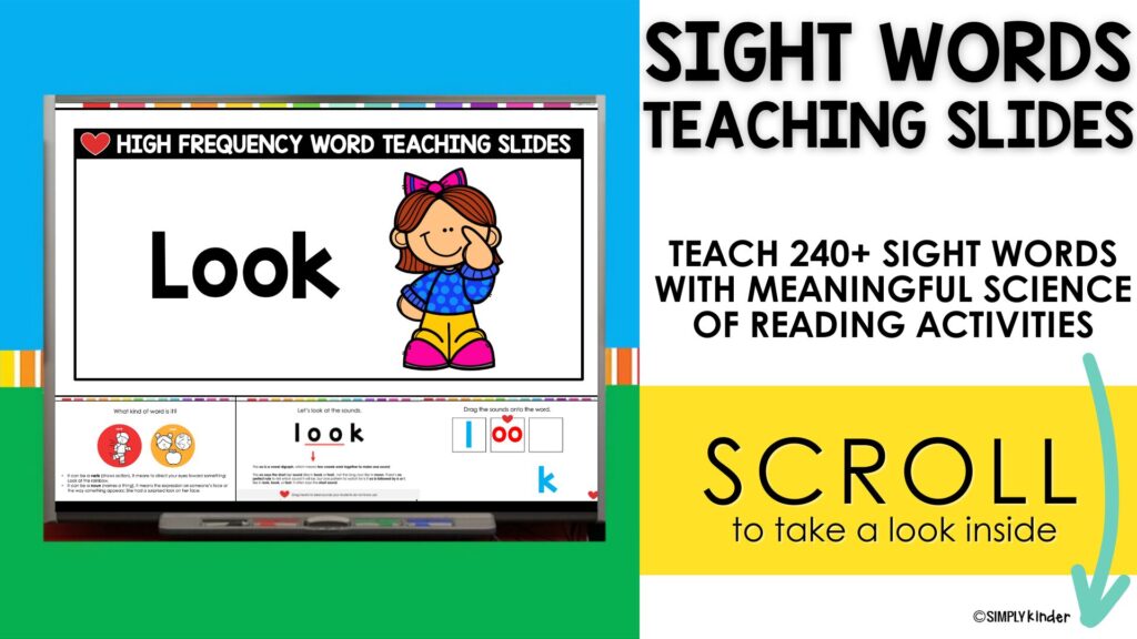 Sight Word Practice Teaching Slides, 240+ Sight Words, Science of ...