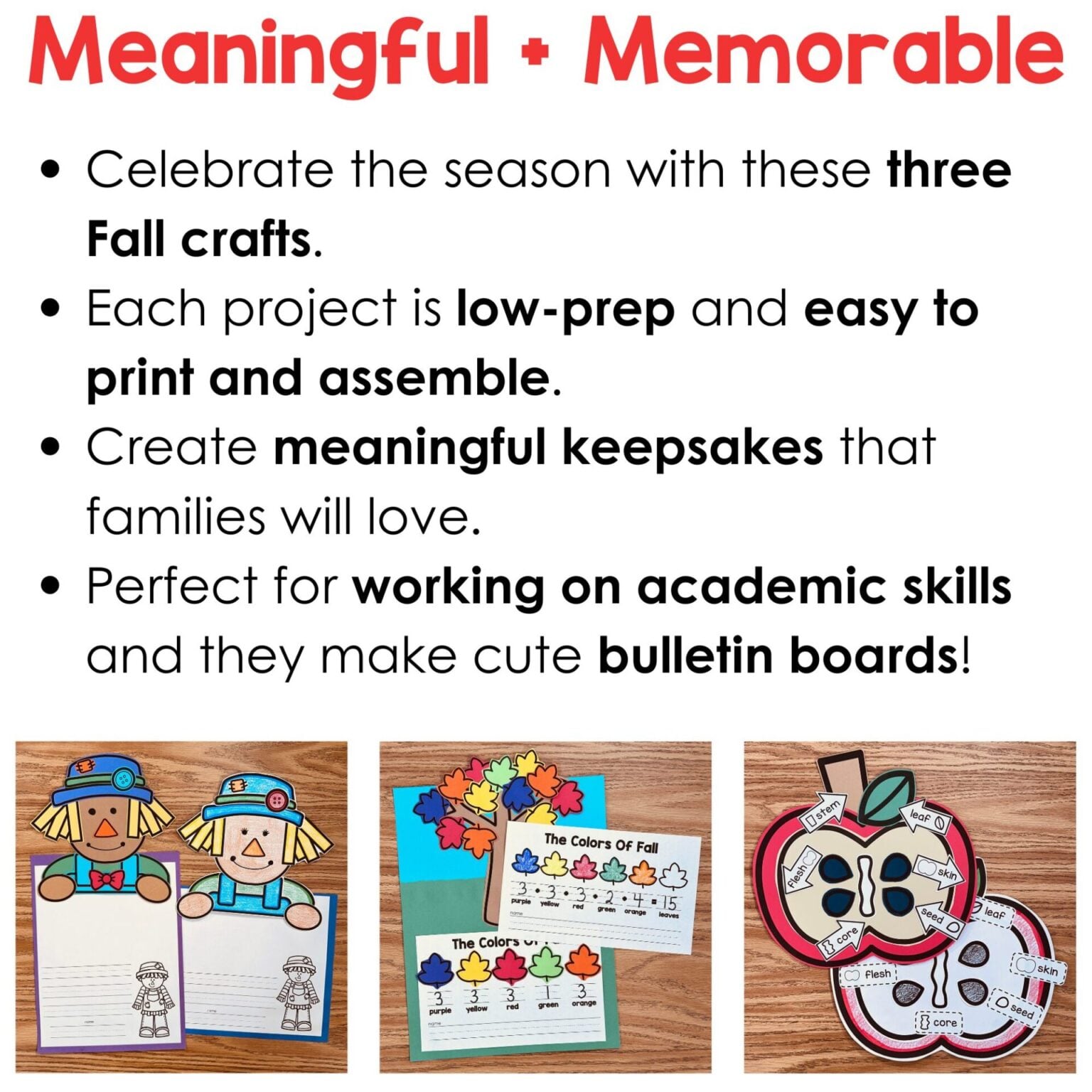 Apple Craft, Scarecrow Craft, & Fall Craft Projects for Kindergarten ...
