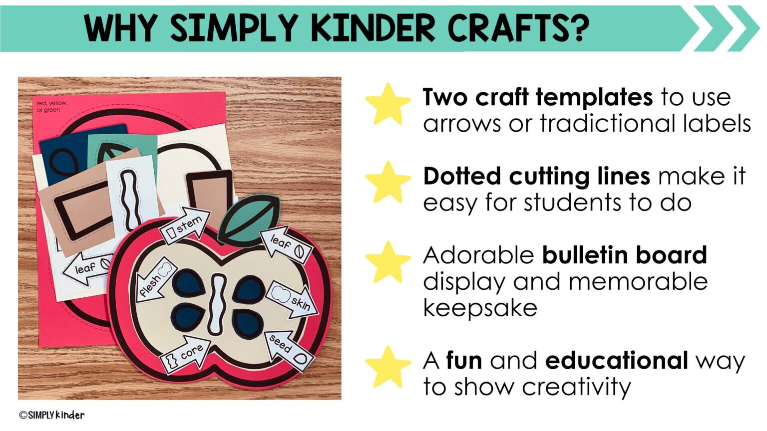 Apple Craft for Fall Bulletin Boards, Parts of An Apple Labeling STEM ...