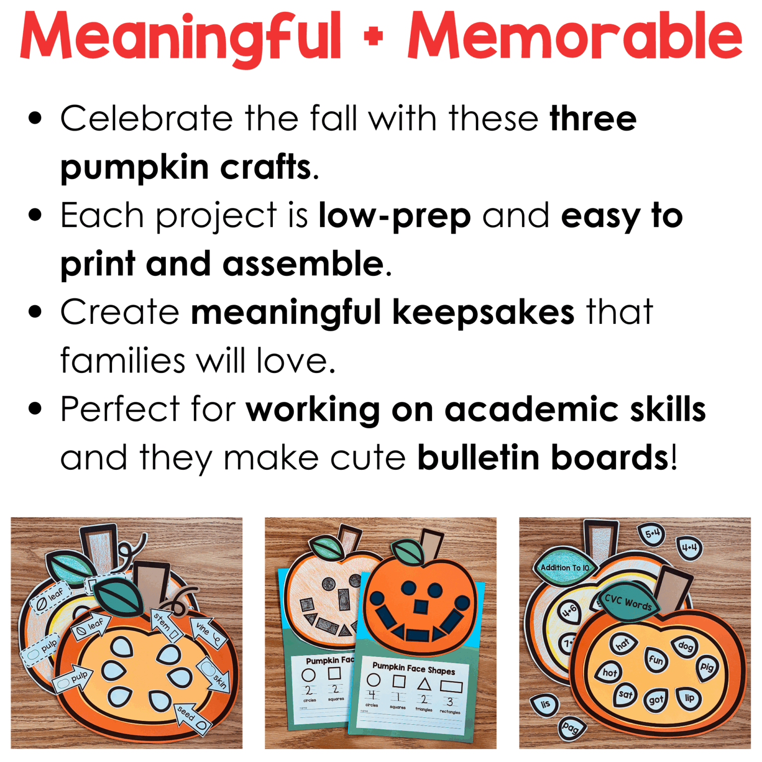 Pumpkin Crafts for Kindergarten | Labeling, Sorting, & Shape Craft Activities - Simply Kinder