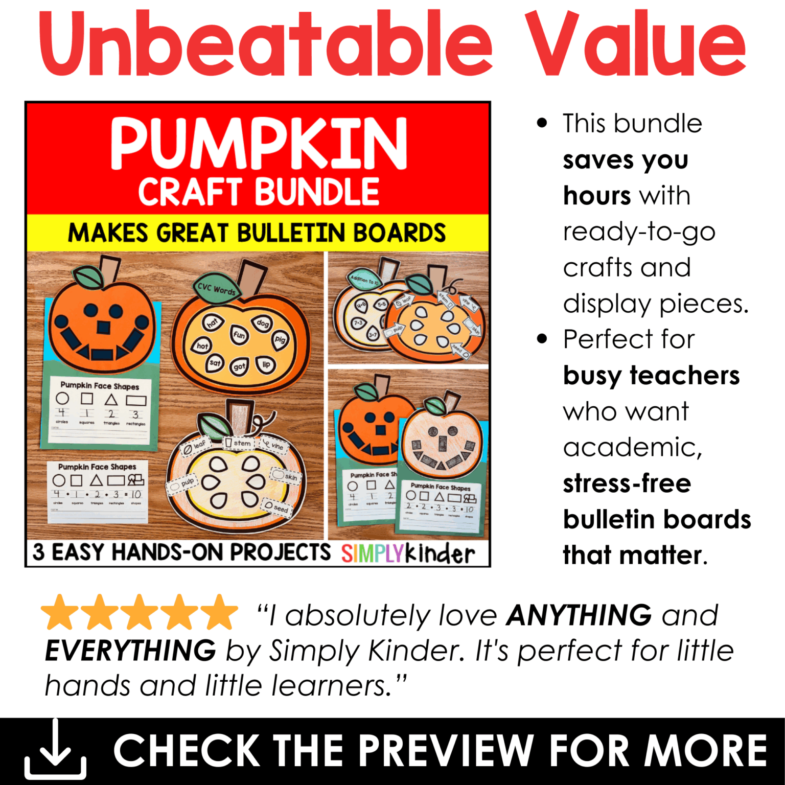 Pumpkin Crafts for Kindergarten | Labeling, Sorting, & Shape Craft Activities - Simply Kinder