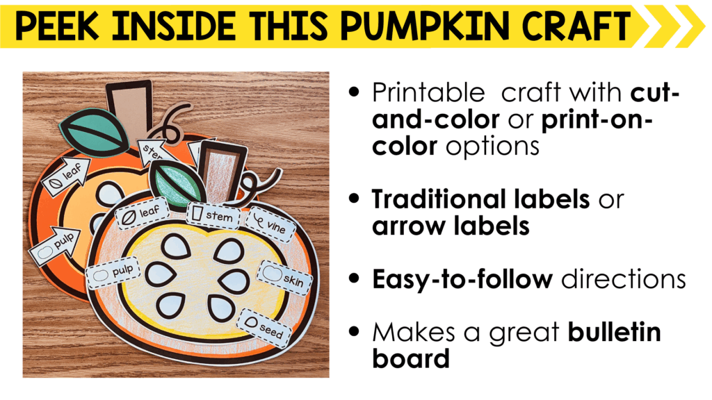 Parts of a Pumpkin Labeling Craft | Fall Science Activity for ...